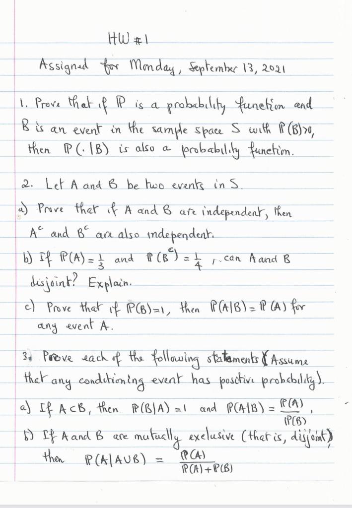 Solved HW #1 Assigned for Monday, September 13, 2021 1. | Chegg.com
