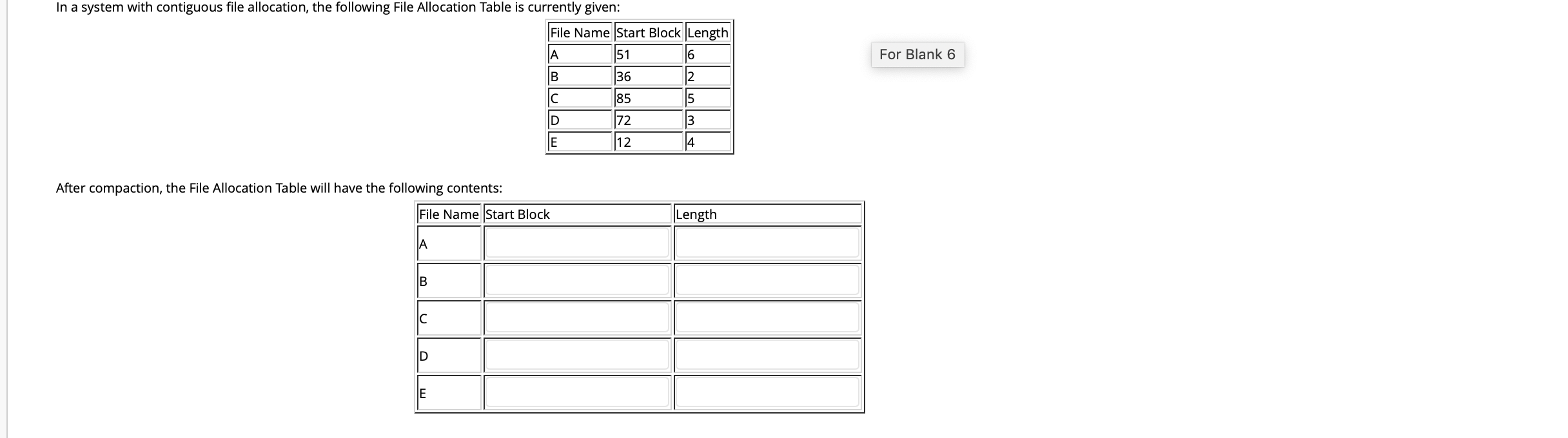 In a system with contiguous file allocation, the | Chegg.com