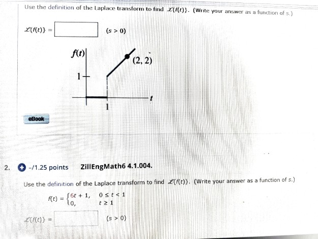 Solved Use the definition of the Laplace transform to find | Chegg.com