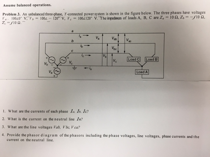 Solved Assume balanced operations. Problem 3. An unbalanced | Chegg.com
