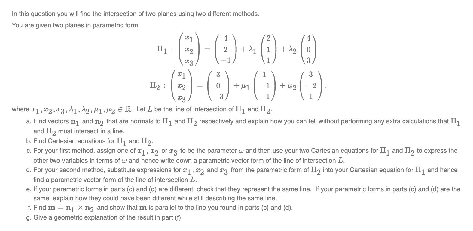 Solved In this question you will find the intersection of | Chegg.com