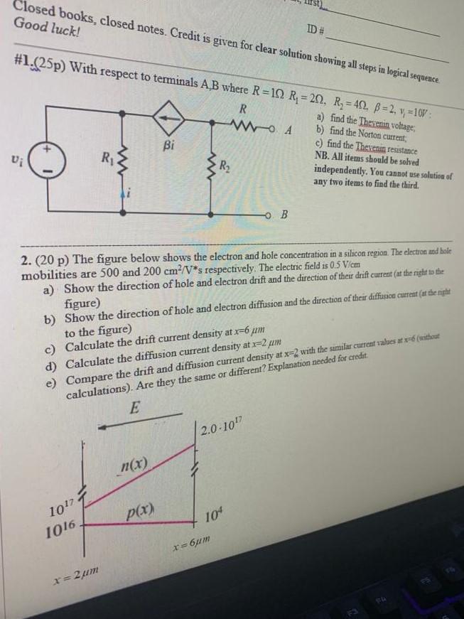 Solved Closed books, closed notes. Credit is given for clear | Chegg.com