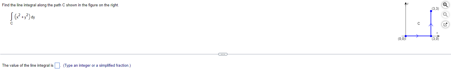 Solved Find the line integral along the path C shown in the | Chegg.com