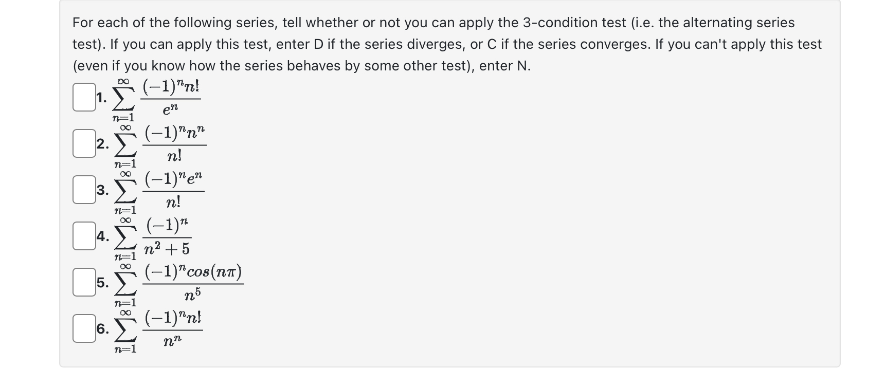 Solved For each of the following series, tell whether or not | Chegg.com
