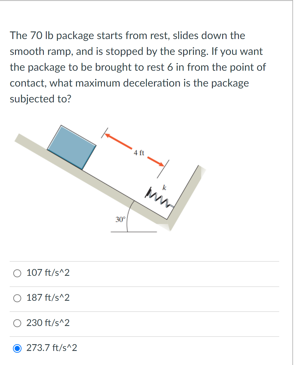 Solved The 70 lb package starts from rest, slides down the | Chegg.com