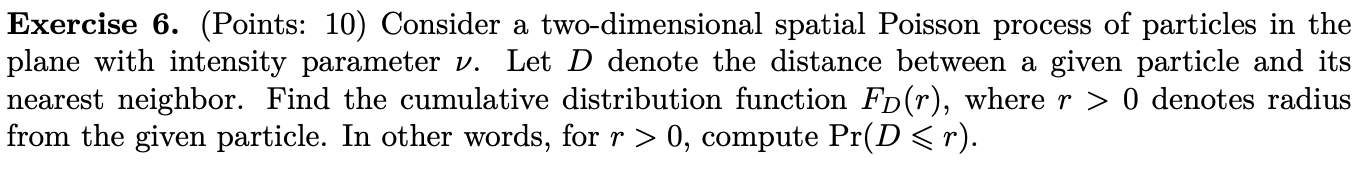 Solved Exercise 6. (Points: 10) Consider a two-dimensional | Chegg.com