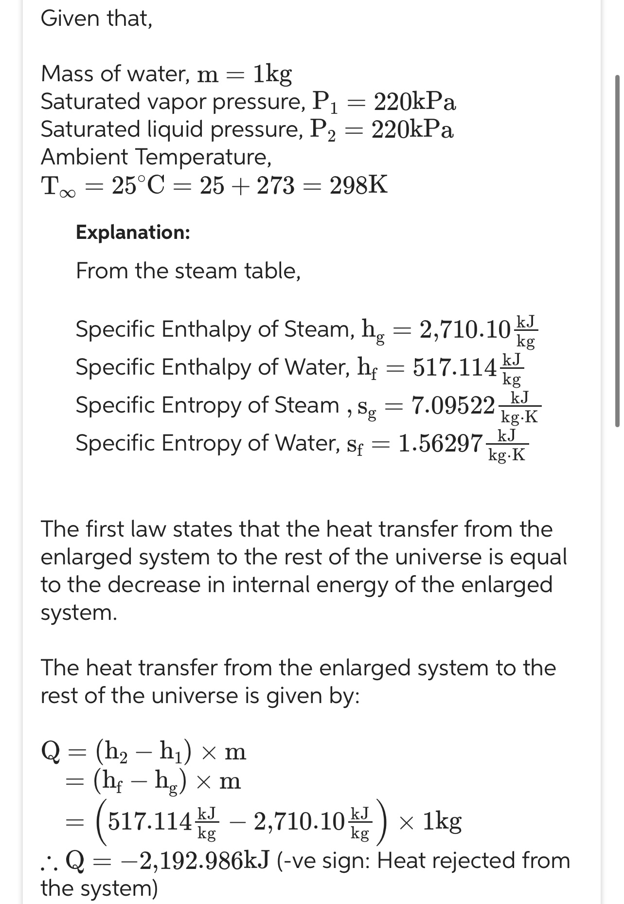 Solved Someone please explain to me how to find enthalpy and | Chegg.com