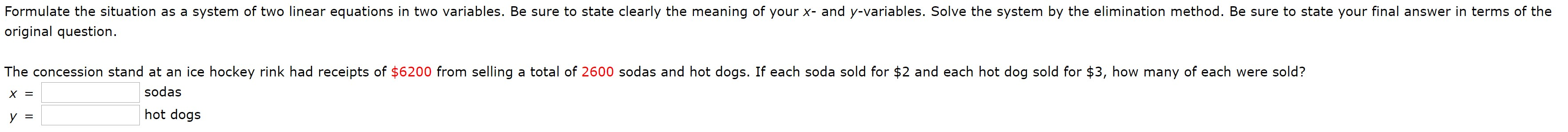 Solved Formulate the situation as a system of two linear | Chegg.com