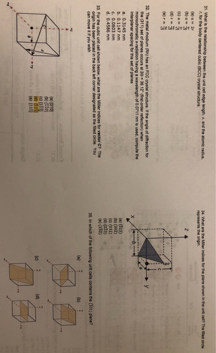 Solved 31. What is the relationship between the unit cell | Chegg.com