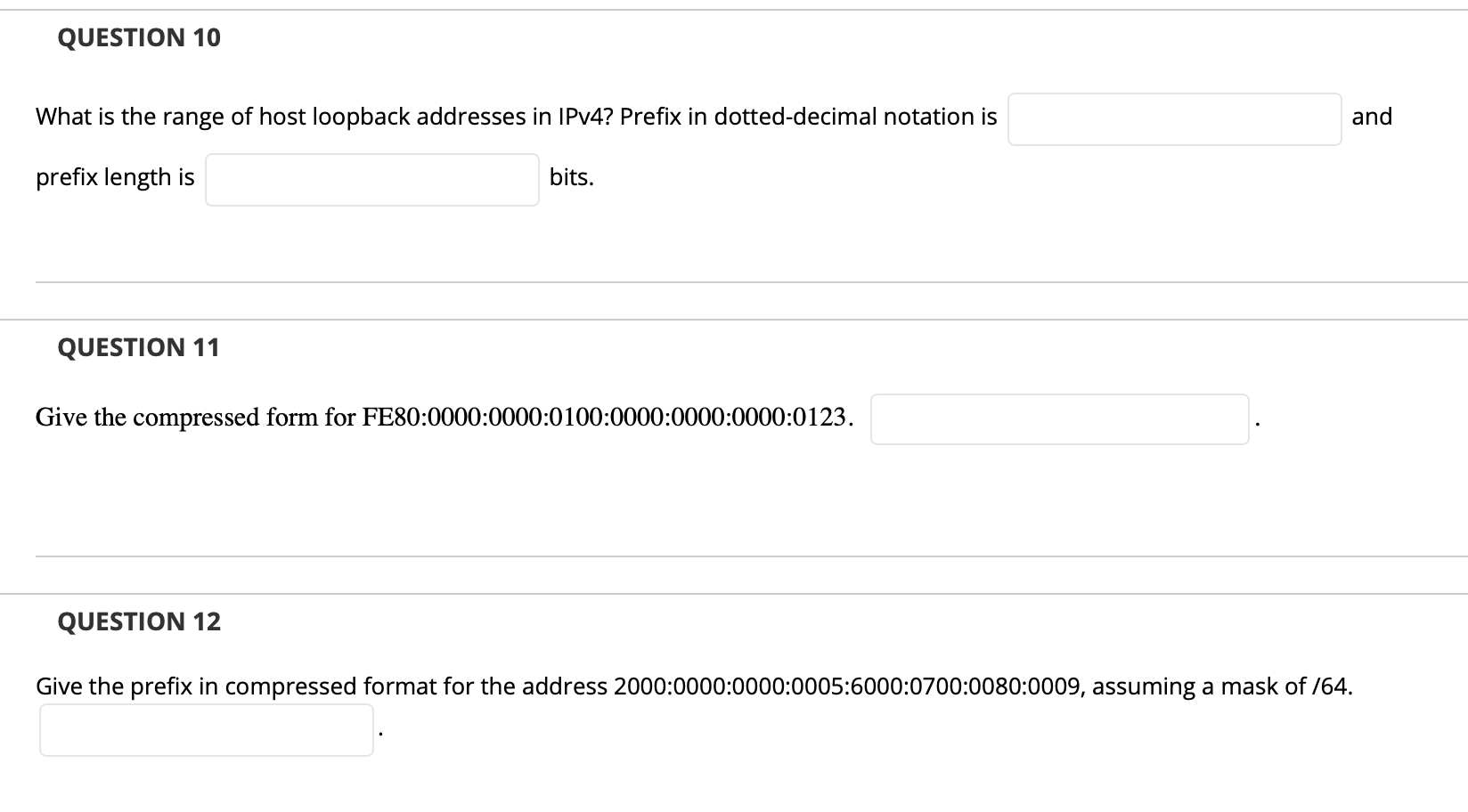 Solved QUESTION 10 What is the range of host loopback | Chegg.com