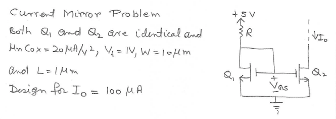 Solved Current Mirror Problem Both Q1 and Q2 are identical | Chegg.com