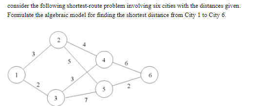 Solved consider the following shortest-route problem | Chegg.com