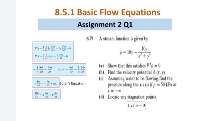 Solved 8.79 A stream function is given by | Chegg.com