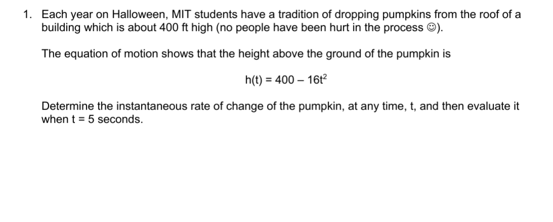Solved 1. Each year on Halloween, MIT students have a | Chegg.com