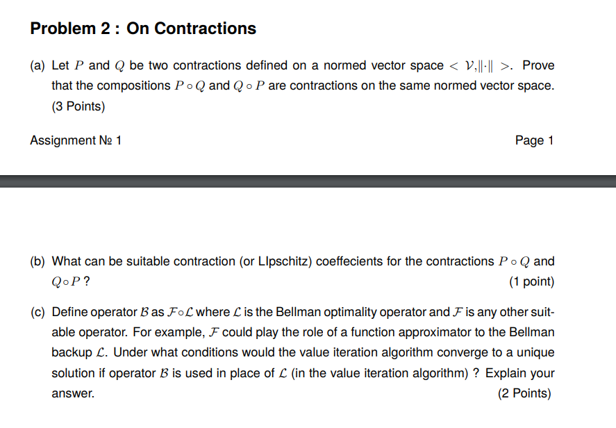 Solved (a) Let P and Q be two contractions defined on a | Chegg.com
