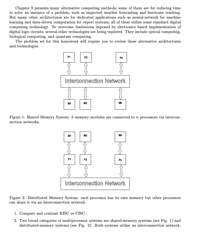Solved Chapter 9 presents many alternative computing | Chegg.com