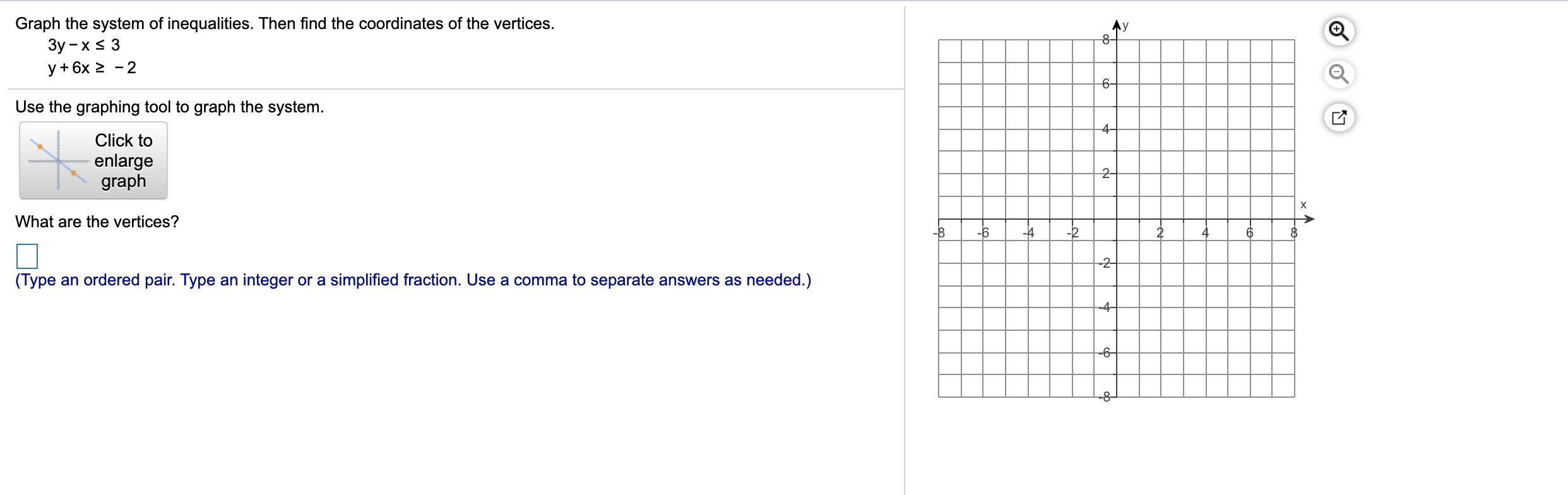 Solved y 8- Graph the system of inequalities. Then find the | Chegg.com