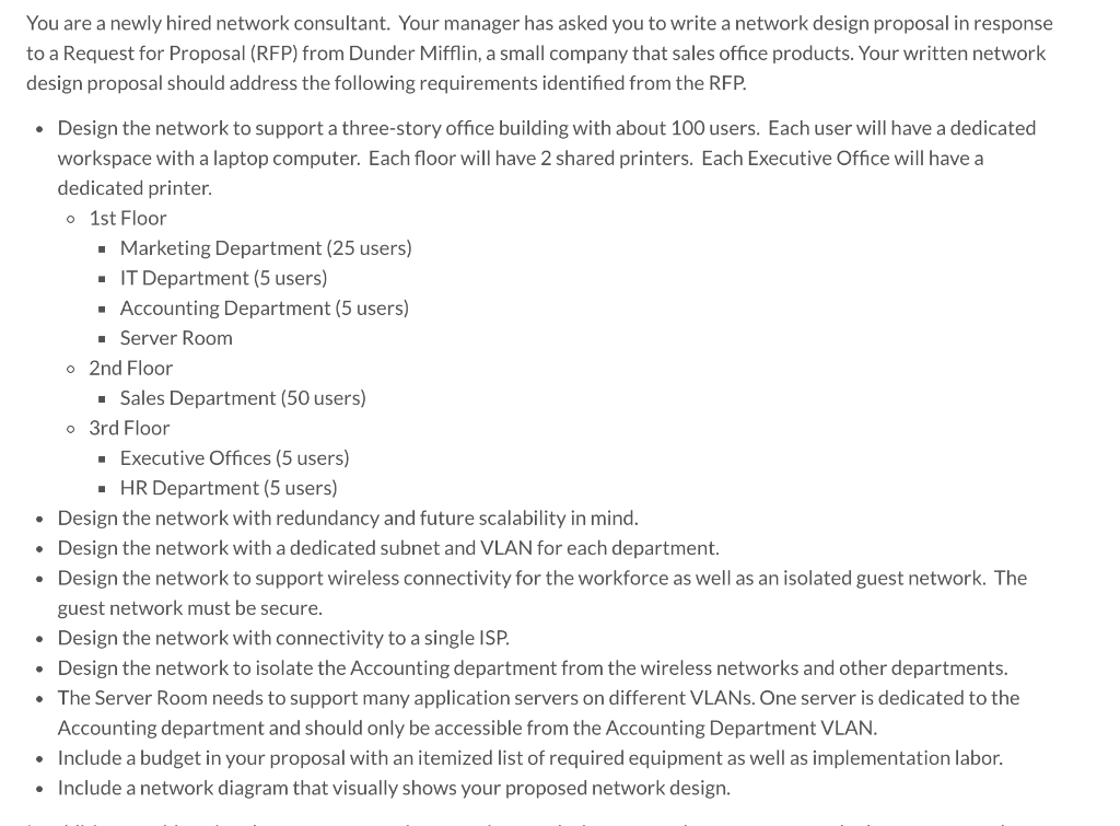 You are a newly hired network consultant. Your | Chegg.com