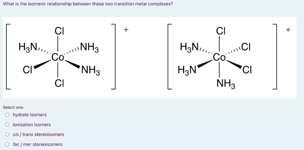 Solved What is the isomeric relationship between these two | Chegg.com