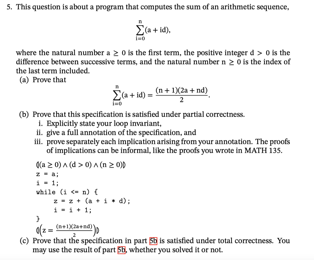 5. This question is about a program that computes the | Chegg.com