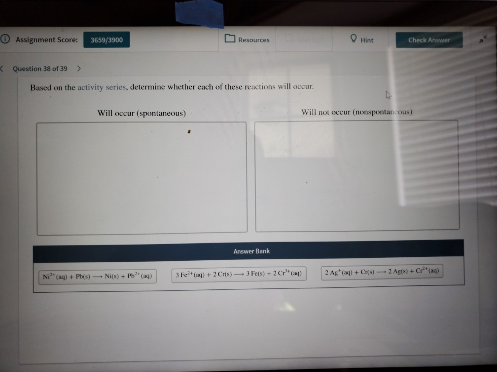Solved Hint Assignment Score: Resources 3659/3900 veUp Check | Chegg.com