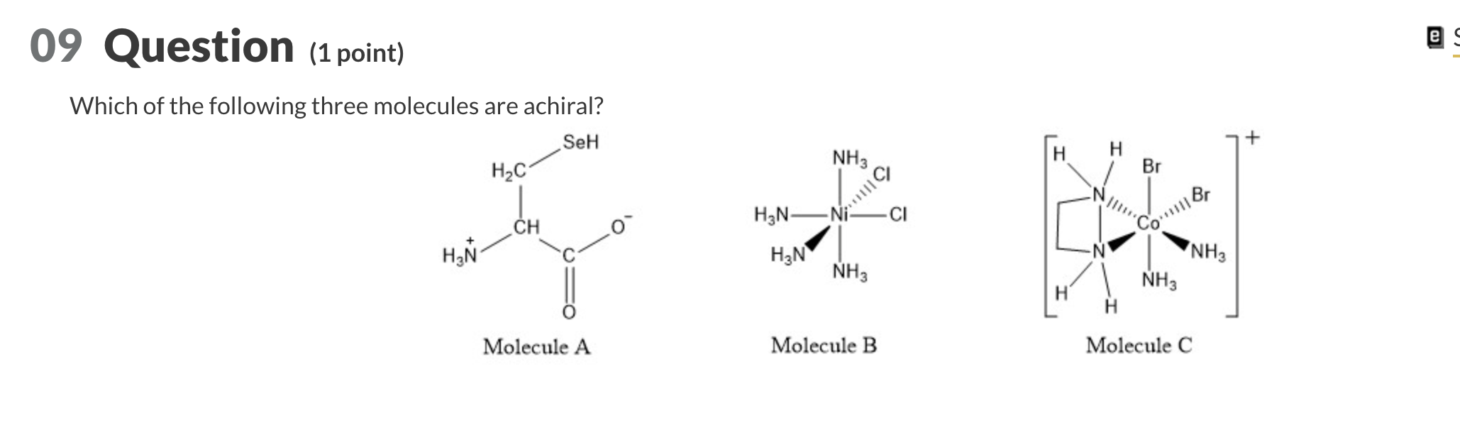 Solved Which of the following three molecules are achiral? | Chegg.com