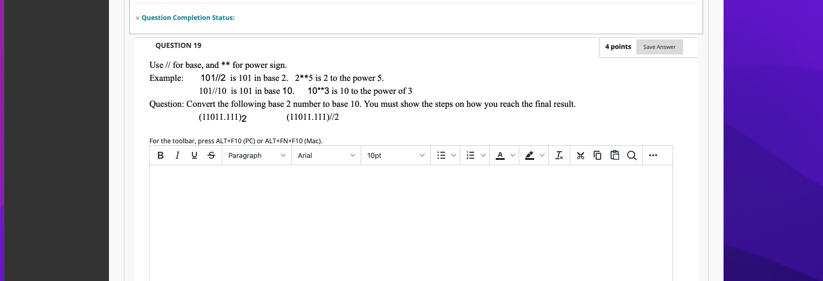 Solved Question Completion Status: QUESTION 19 4 points Save | Chegg.com