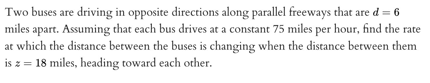Solved Two buses are driving in opposite directions along | Chegg.com