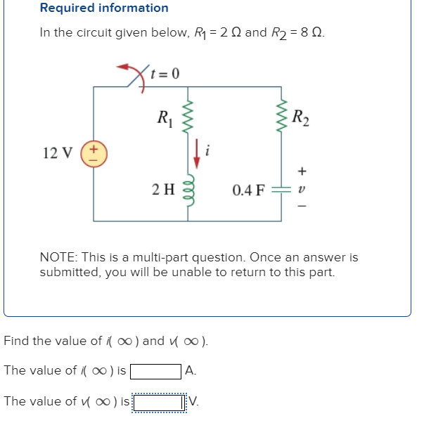 Solved Required information In the circuit given below, R1 = | Chegg.com