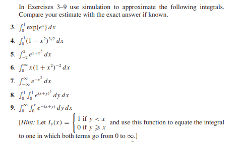 Solved Using Monte Carlo integration to Calculate 5,7,8 by | Chegg.com