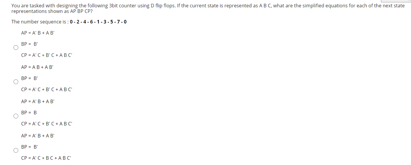 Solved You are tasked with designing the following 3bit | Chegg.com