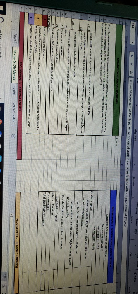 Solved Alignment Formatting Number Styles - B10 Table Styles | Chegg.com