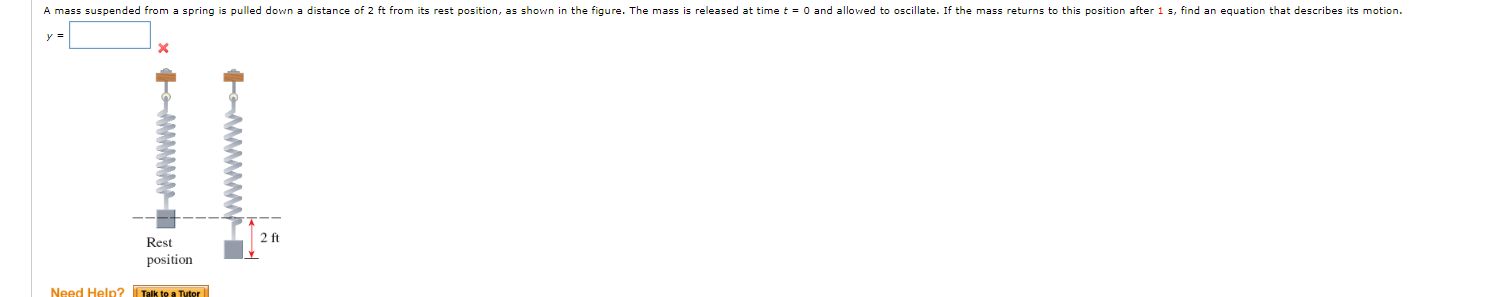 Solved A mass suspended from a spring is pulled down a | Chegg.com