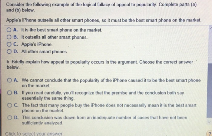 Example Appeal To Popularity