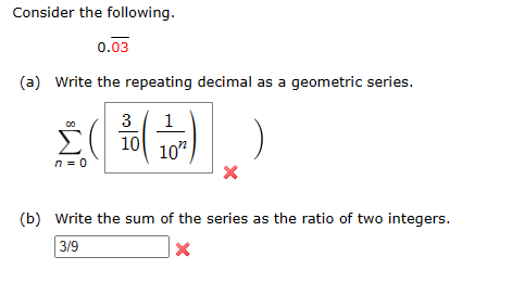 Solved Consider the following. 0.03 (a) Write the repeating | Chegg.com
