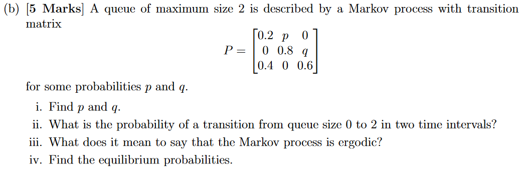 Solved (b) [5 Marks] A queue of maximum size 2 is described | Chegg.com