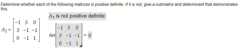 Solved Determine whether each of the following matrices is | Chegg.com