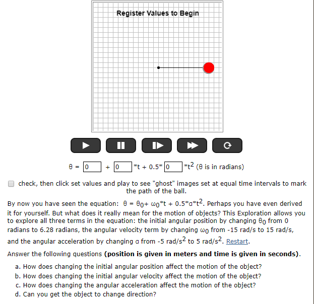 Solved Register Values to Begin 1 8- 0 + 0 *t +0.5*10 *+2 (e | Chegg.com