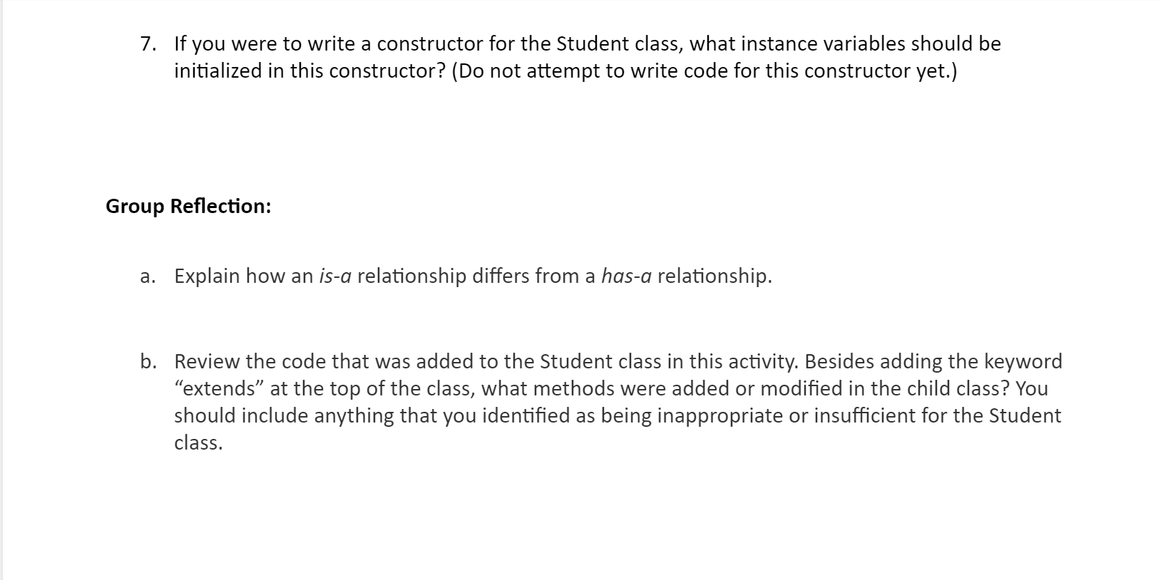 Solved Module 7 Workshop Activity ***Please answer the | Chegg.com
