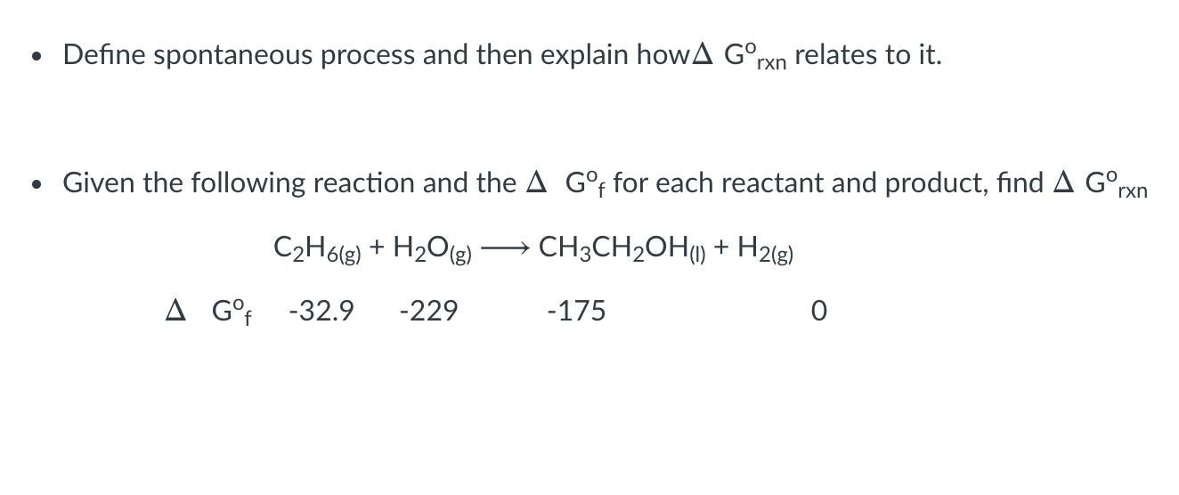 Solved Define spontaneous process and then explain how A | Chegg.com