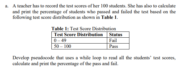 Solved a. A teacher has to record the test scores of her 100 | Chegg.com