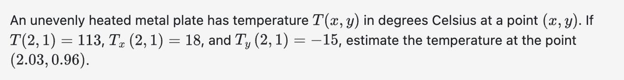 Solved An unevenly heated metal plate has temperature T(x,y) | Chegg.com
