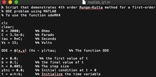 (a) Complete the MATLAB script file (Name: euler.m) | Chegg.com