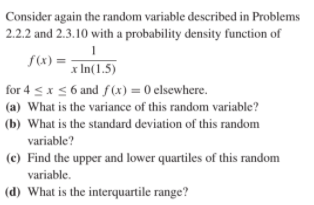 Solved Consider again the random variable described in | Chegg.com