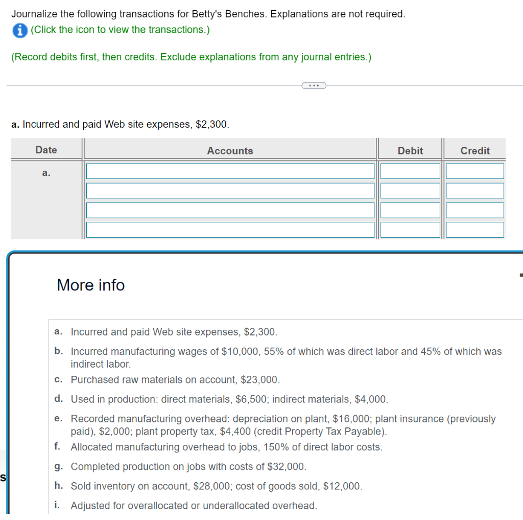 Solved Journalize the following transactions for Betty's | Chegg.com