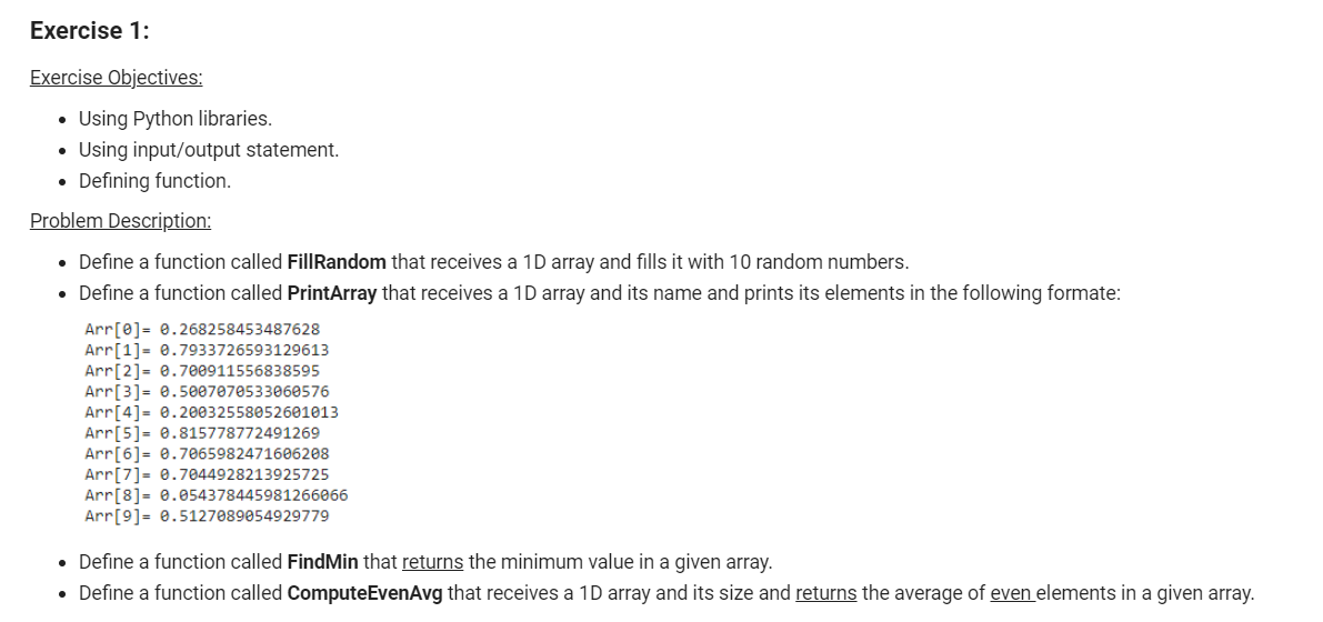 Solved Exercise 1: Exercise Objectives: • Using Python | Chegg.com