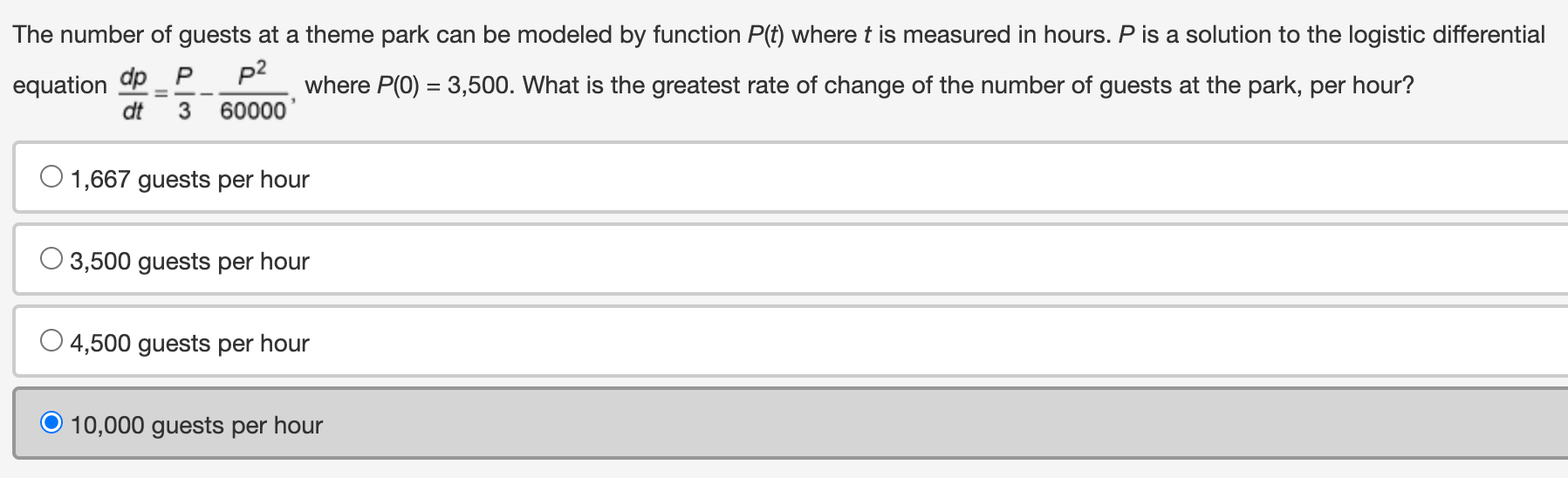 Solved The number of guests at a theme park can be modeled | Chegg.com