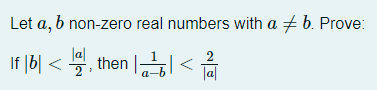 Solved Let a, b non-zero real numbers with a # b. Prove: If | Chegg.com