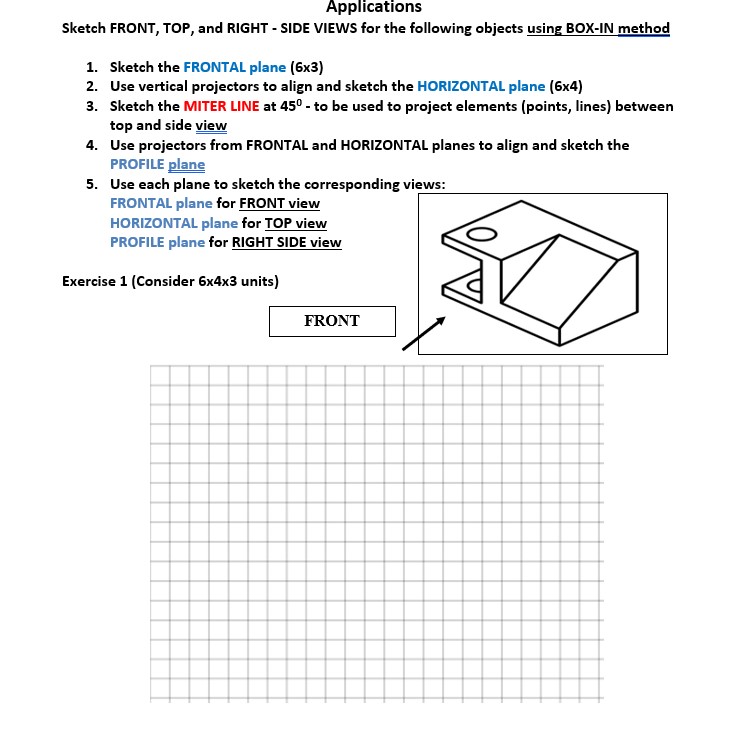 Solved Applications Sketch FRONT, TOP, and RIGHT - SIDE | Chegg.com