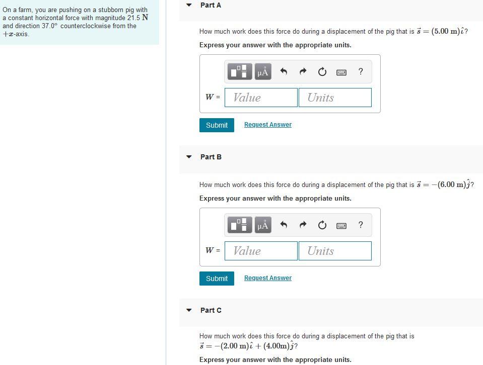 Solved On a farm, you are pushing on a stubborn pig with a | Chegg.com